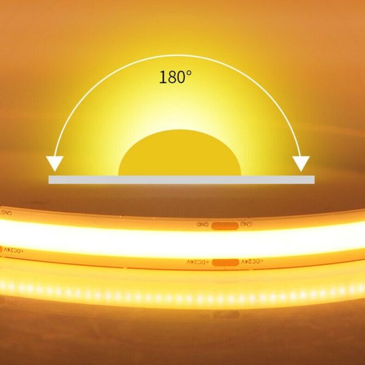 LED Strip COB - 5 Meter - Complete Set - 2700k - Warm Wit - 24V ...