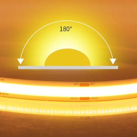 LED Strip COB - 5 Meter - Complete Set - 2700k - Warm Wit - 24V ...