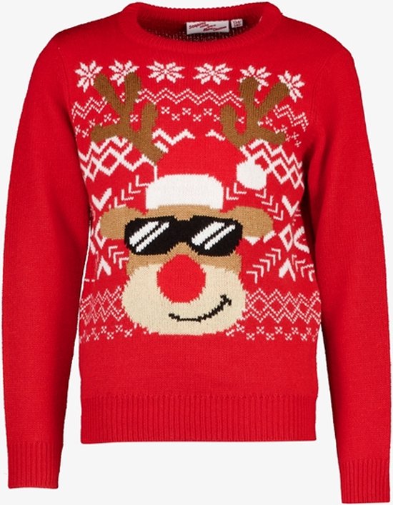 Unsigned jongens kersttrui met Rudolf het rendier - Rood - Maat 122/128 ...