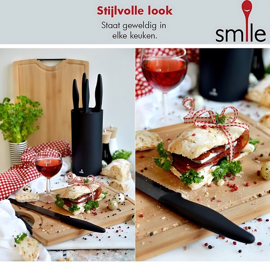 Smile - Messenset in Rond Messenblok - Zwart | bol