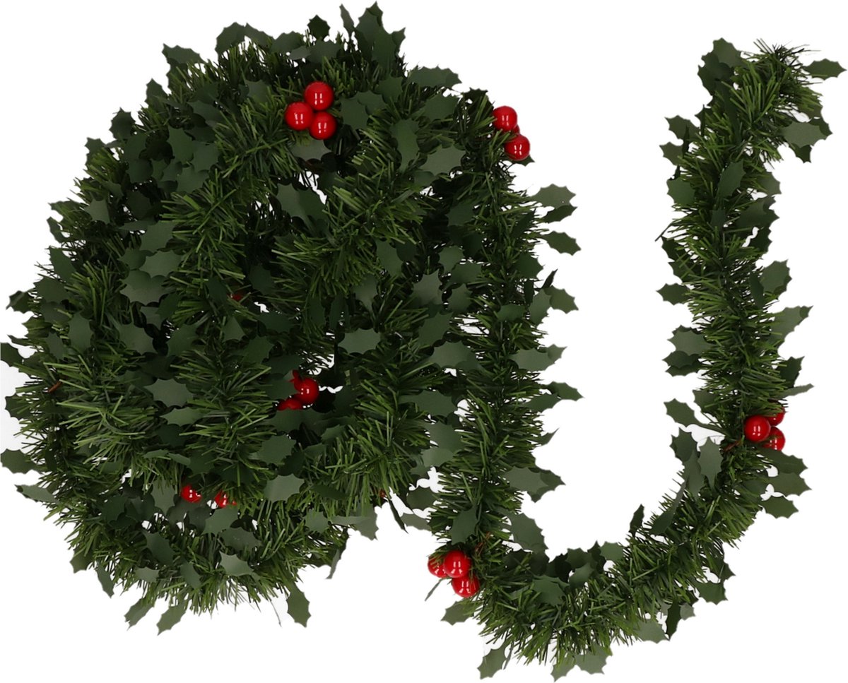 Guirlande hulst - Groen - 270 cm - Incl. hulstblaadjes en besjes | bol