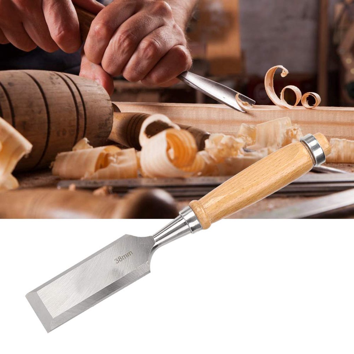 Houtbeitel, 38 mm Cr-V-constructie Houten beitel Platte beitel voor ...