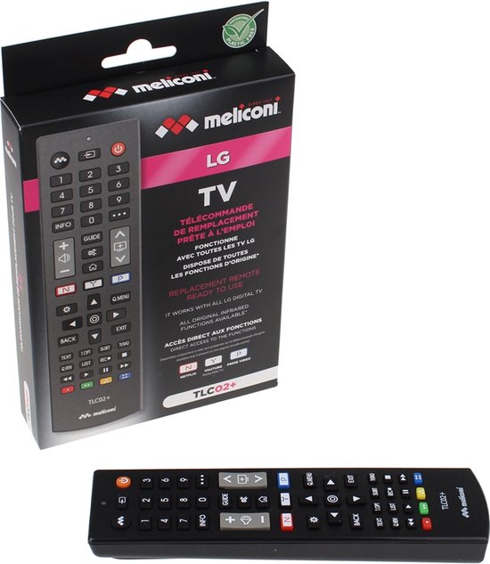 Meliconi - TLC 02 - AFSTANDSBEDIENING - GESCHIKT VOOR LG - 808016 | bol