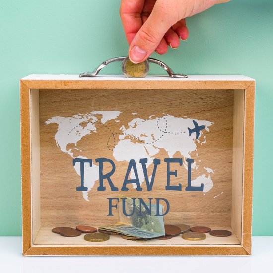 Travel Houten Koffer Spaarpot | bol