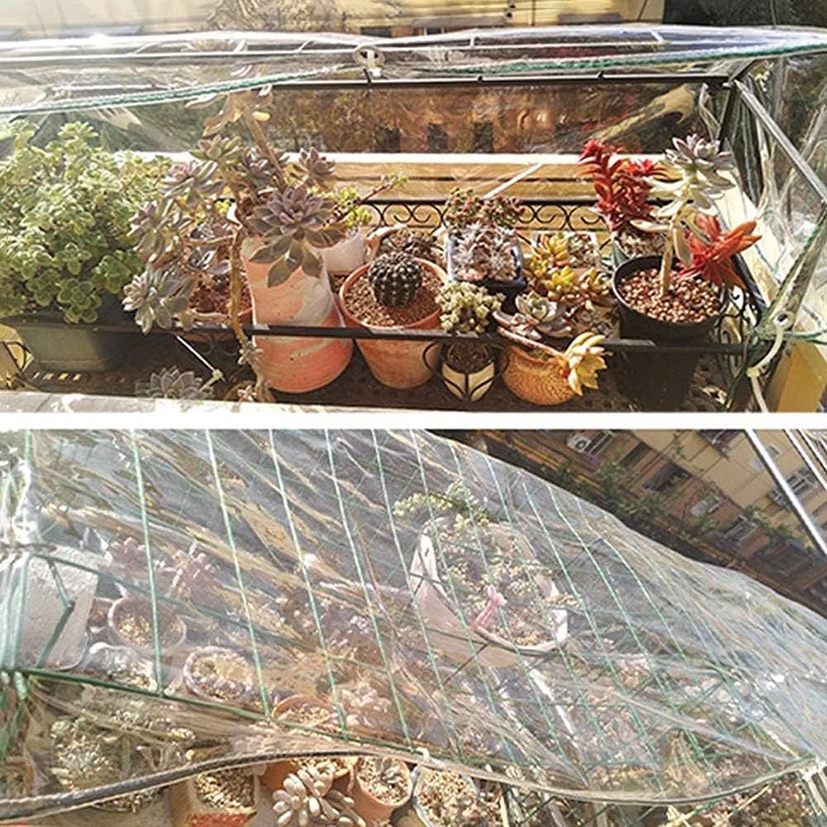 Afdekzeil, waterdicht, groot transparant zeil, afdekking met ogen, dik ...