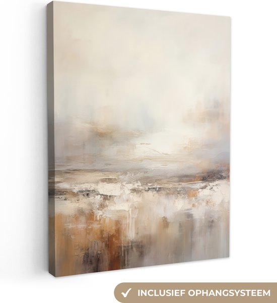 Canvas Schilderij Kunst - Industrieel - Grijs - Bruin - Abstract - 90x120 cm -... | bol