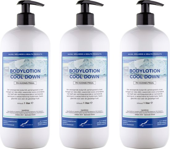 Bodylotion Cool Down 1 Liter - met gratis pomp - set van 3 stuks | bol