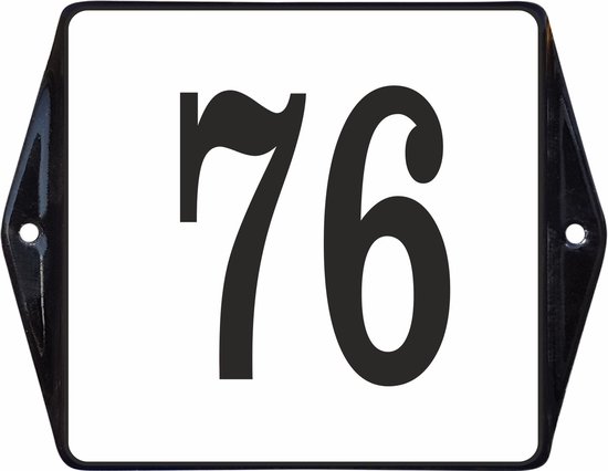 Emaille huisnummer nr. 76 model oor | bol