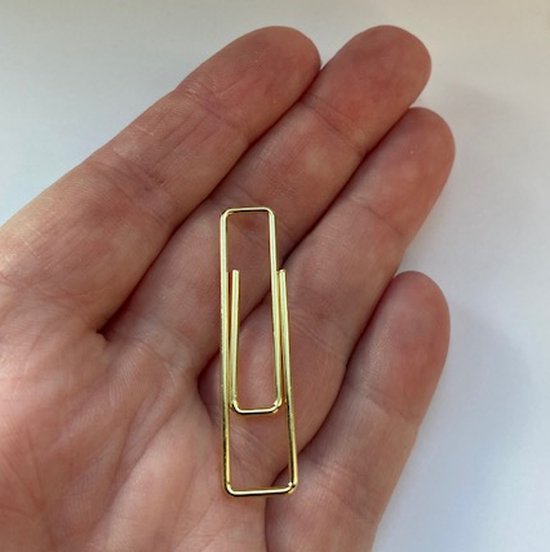 METIWA - 1000 Grote Paperclips Rechthoekig Goudkleurig - 4 cm - Luxe ...