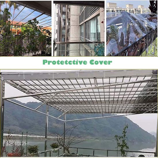 Afdekzeil, waterdicht, groot transparant zeil, afdekking met ogen, dik ...