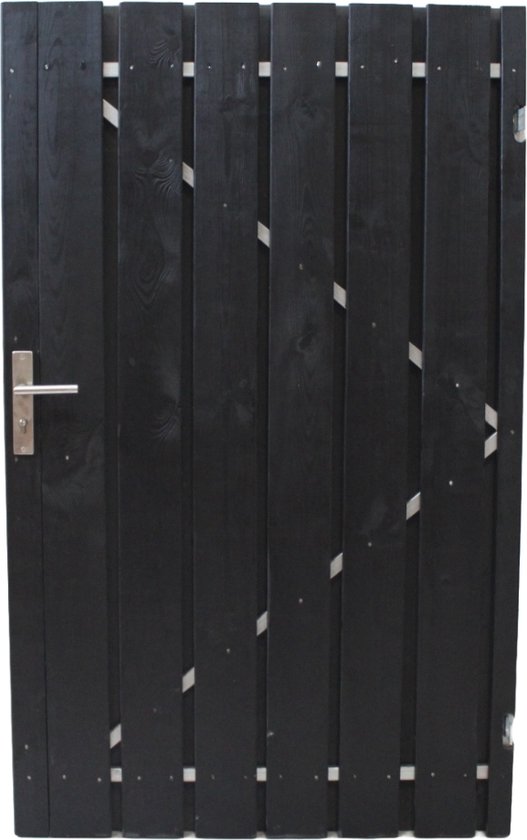 schuttingdeur tuindeur tuinpoort zwart gespoten inclusief stalen frame en cilinderslot... | bol