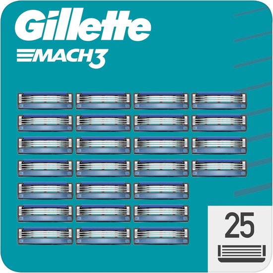 Gillette Mach3 Scheermesjes - Voor Mannen - 25 Navulmesjes | bol