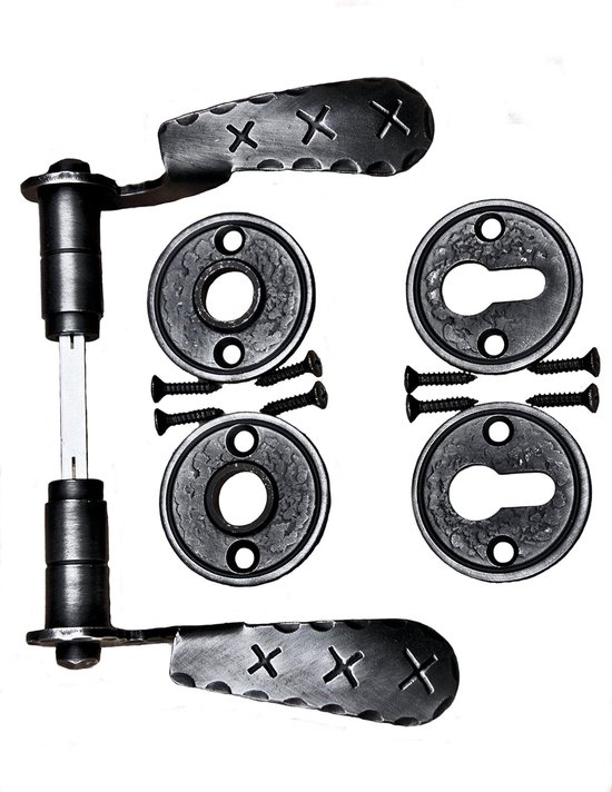 Retro Door Handle for Garden Gate Made of Wrought Iron - Galvanised ...