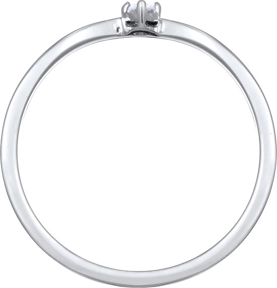 Elli PREMIUM - Ring - Dames V-vorm Stapel met Diamant (0,035 ct.) in ...