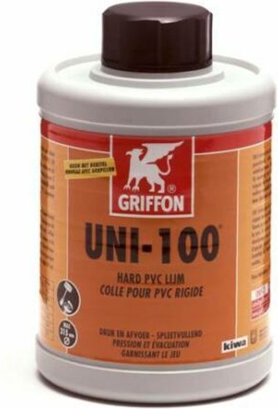 Griffon UNI-100 PVC-Lijm - Flacon met borstel - 1000ml | bol