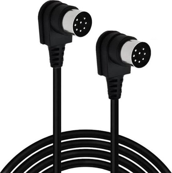 DIN 8-pins luidspreker kabel - haaks / zwart - 0,50 meter | bol