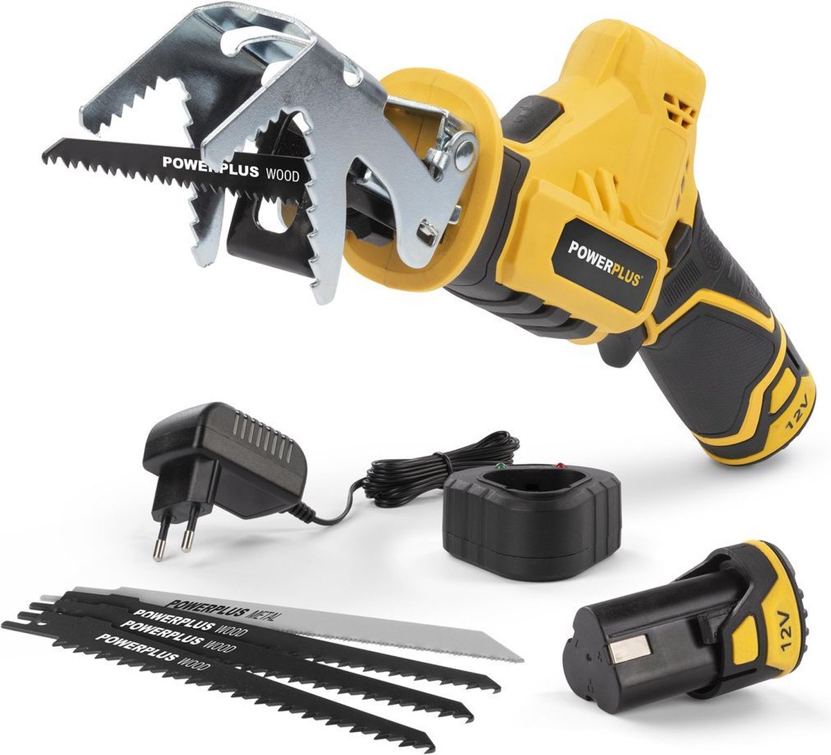 Powerplus Reciprozaag POWX0398 - 12V - Met 2 batterijen 12V en lader, 5 acc. | bol