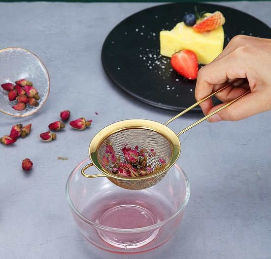 Gouden Zeef Met Fijne Mesh, 3-Delige Set, Gouden Flour Zeef Om Te ...