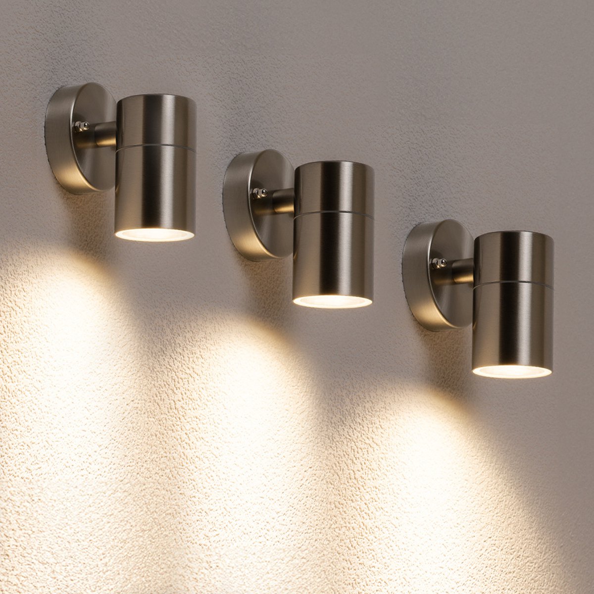 HOFTRONIC - Set van 3 Mason LED Wandlampen - IP44 waterdicht ...