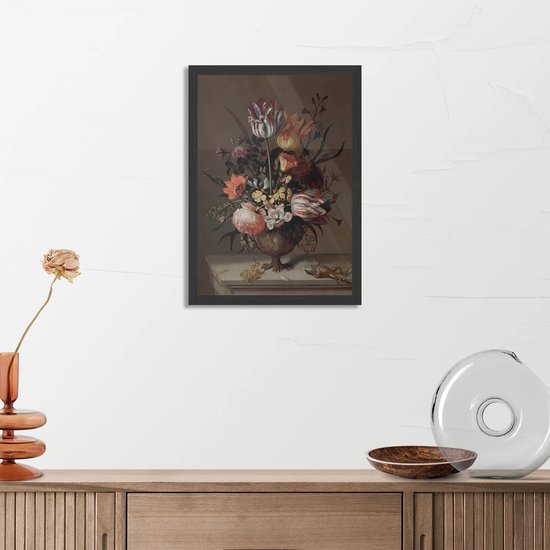 Poster Jacob Marrel Stilleven met bloemenvaas en dode kikvors 1634 ...