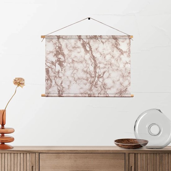Textielposter Basis Marmer Look Bruin Rechthoek Horizontaal XXL (85 X 120 CM) -... | bol