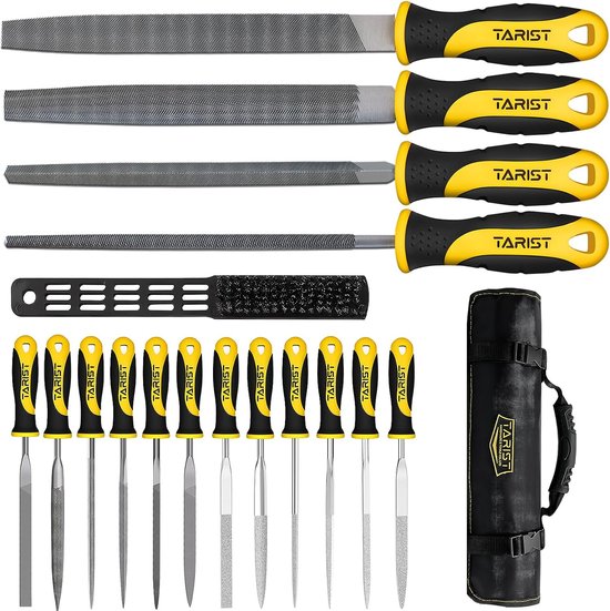 vijlenset metaal 17-delig met gereedschapstas, incl. 12 naaldvijlen, 4 ...