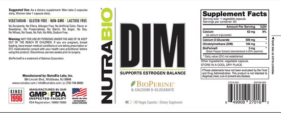 NutraBio DIM (100 mg) - 60 Plantaardige Capsules | bol
