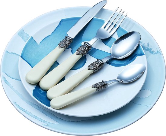 Exzact Bestek Set - Tijdloze Elegantie met Antieke Crème Handvatten | bol