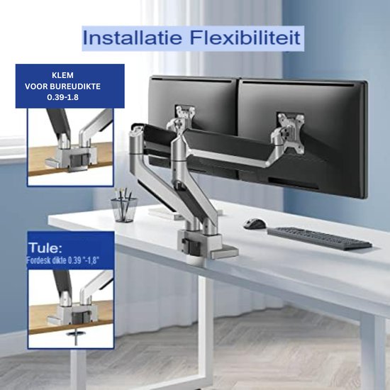 Gratyfied- Monitor Arm 2 Schermen- Monitor Arm 2 Screens- Laptop Arm ...