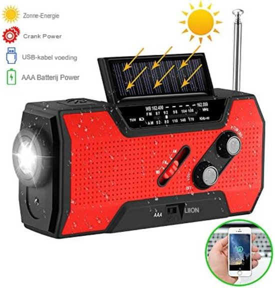 Gratyfied- Opwindbare Radio- Wind-Up Radio- Noodradio Opwindbaar ...