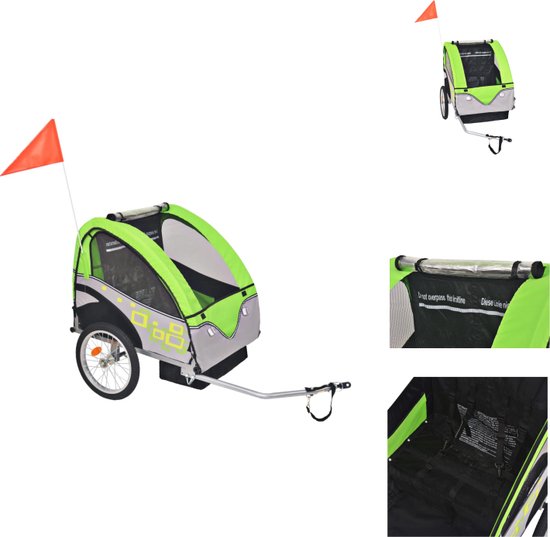 vidaXL Kinderfietskar - vidaXL - Fietskar - 137 x 77 x 87 cm - Grijs ...