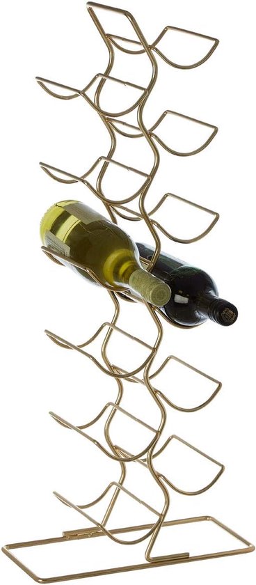 wijnflessen, vrijstaand, flessenrek met glashouders, voor keuken, bar ...