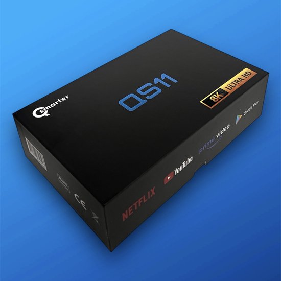 Qsmarter QS11 - 8K ULTRA HD Android 11.0 IPTV Chromecast Mediaspeler- 16GB Opslag -... | bol