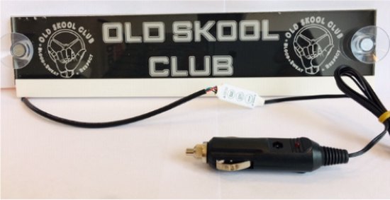 LED bord 30x6 cm RGB Old Skool Club, verstelbaar naar 7 kleuren en ...