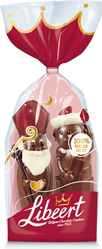 Libeert duo-pack Sint & Piet - melkchocolade voor Sinterklaas - 150g x ...
