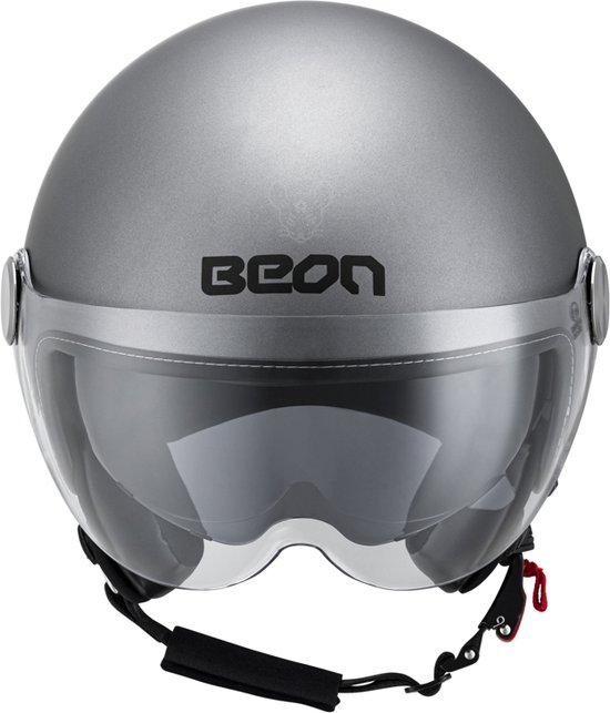 BEON B120 Logo Matte/Titanium - Casque jet avec visière - Convient ...