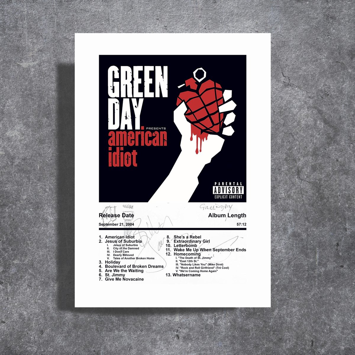 Green Day - American Idiot - Metalen Poster 30x40cm - album cover | bol