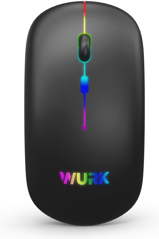 Wurk Draadloze RGB Muis – Oplaadbaar – Bluetooth 4.0 – 2.4GHz – USB ...