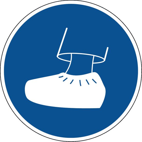 Overschoen verplicht sticker 150 mm | bol