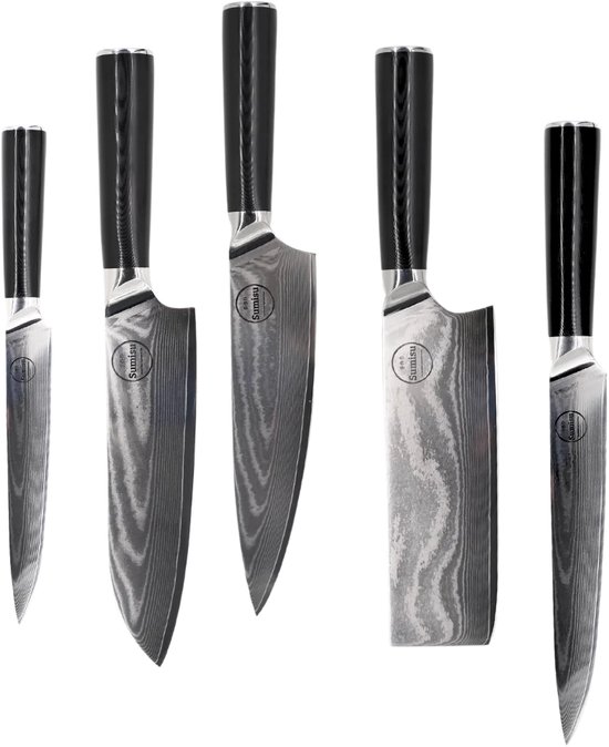 Sumisu Knives - Japanse messenset 5-delig - Keukenmessen - 100 % ...