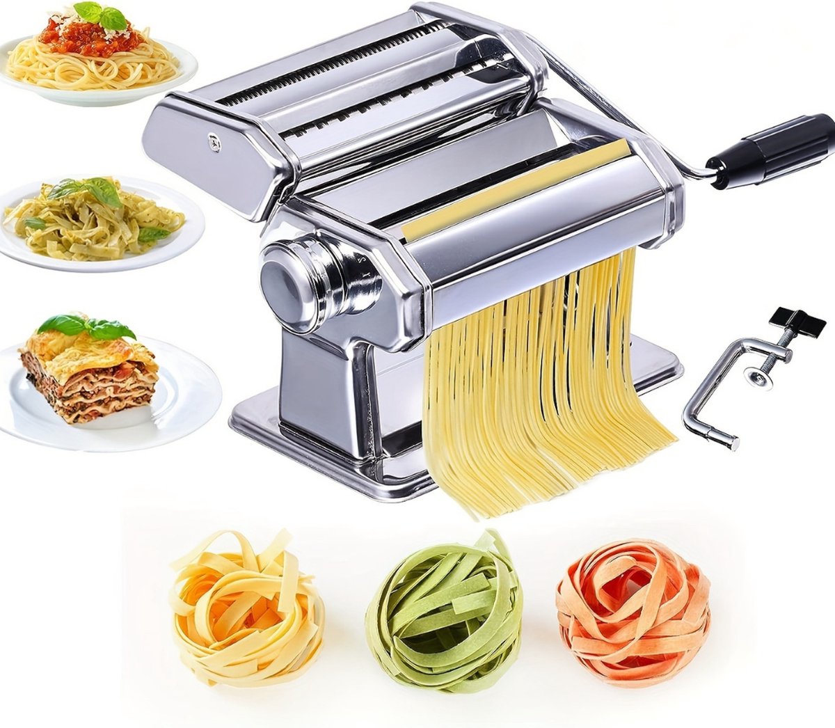 Machine à pâtes - Machine à pâtes - Spaghetti - Nouilles - Tagliatelles ...