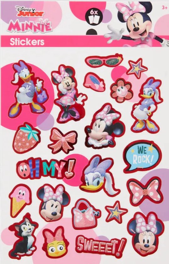 Disney Minnie Mouse Stickers 6 vellen - NL - 100+ stickers | bol