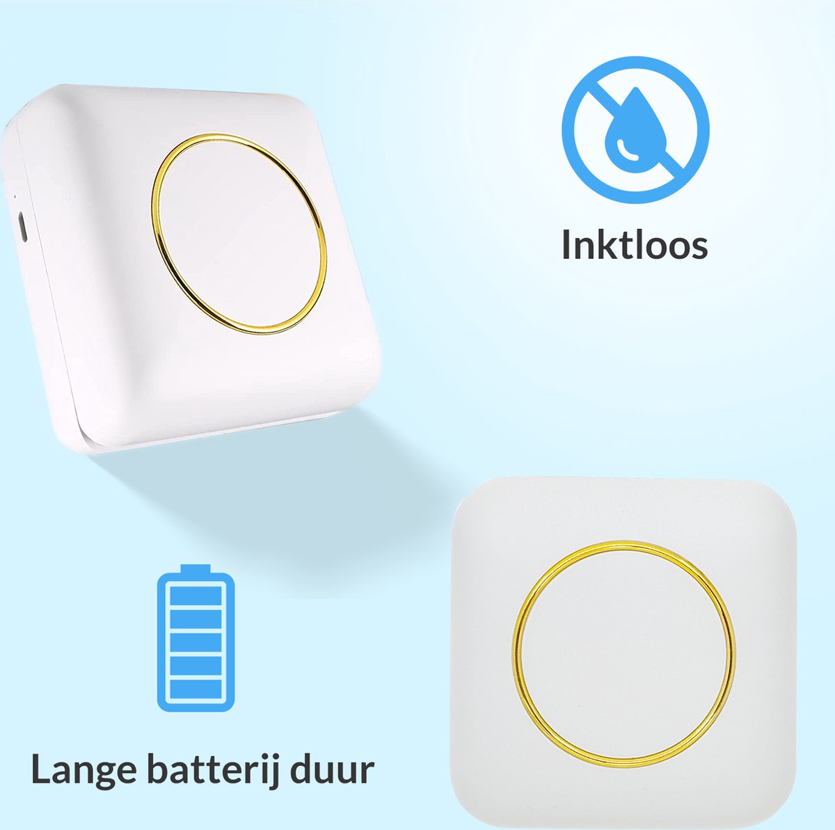 Pixelly® Pocket Printer - Wit - Mini Printer & Sticker Printer voor ...