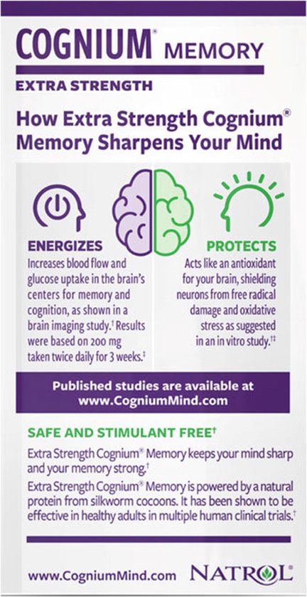 Cognium Memory Extra Strength 200 mg (60 tabletten) | bol