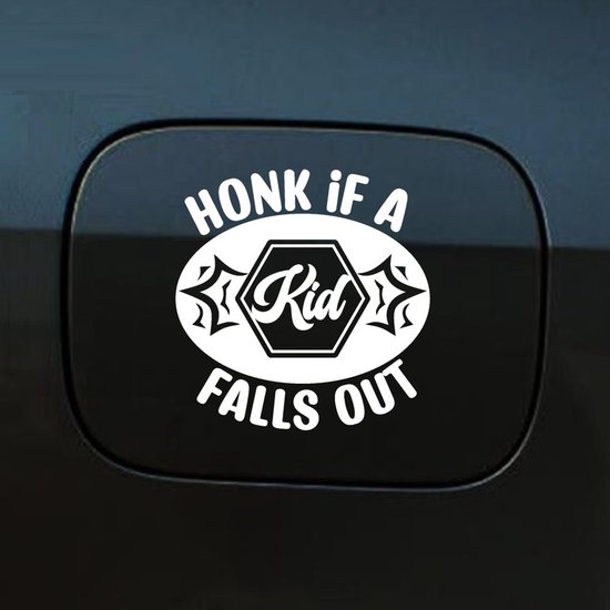 Bumpersticker - Honk If A Kid Falls Out - 14x14 - Wit | bol