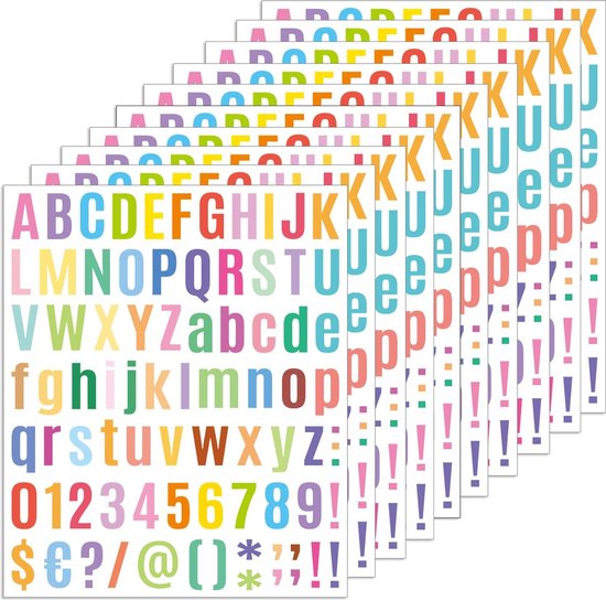 Letter Stickers Alfabet in Kleur - 10 vel - 760 stickers - 25MM ...