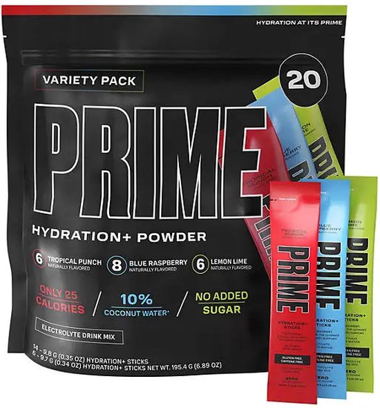 Prime Hydration+ Powder Variety Pack met 20 sticks | bol