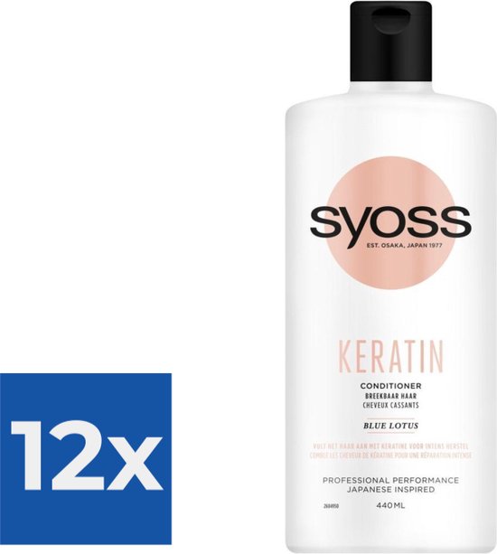 Syoss Keratin Conditioner 440 ml - Voordeelverpakking 12 stuks | bol
