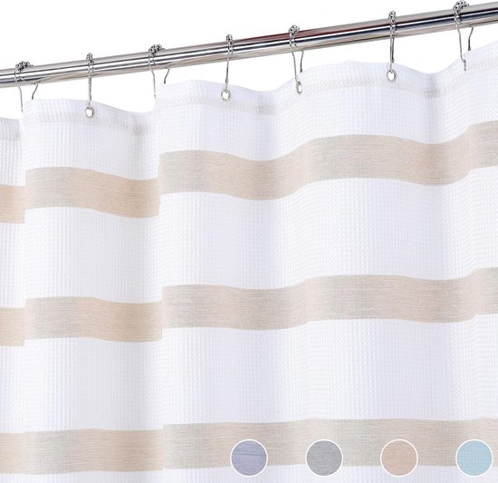 Wasbare Wafel Douchegordijnen, Luxe Hotel Spa Waterafstotende ...