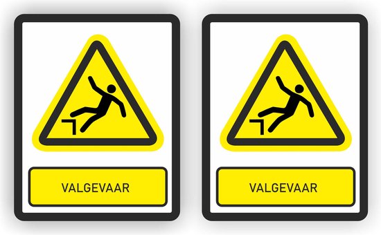 Valgevaar waarschuwing sticker. | bol